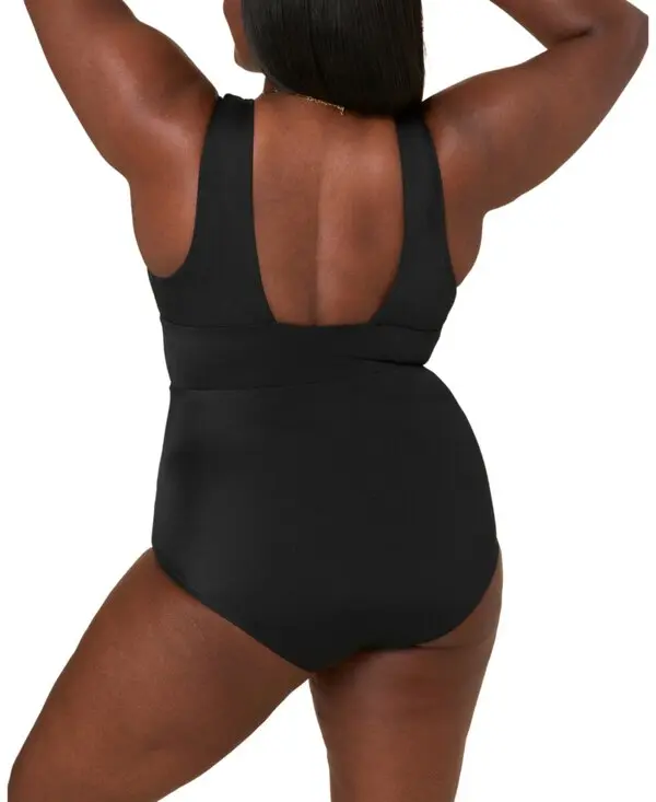 ANDIE Mykonos Deep Plunge Neck One-piece Swimsuit - Black