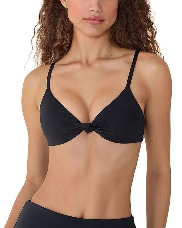 ANDIE Santorini Knot Front Bikini Top - Black