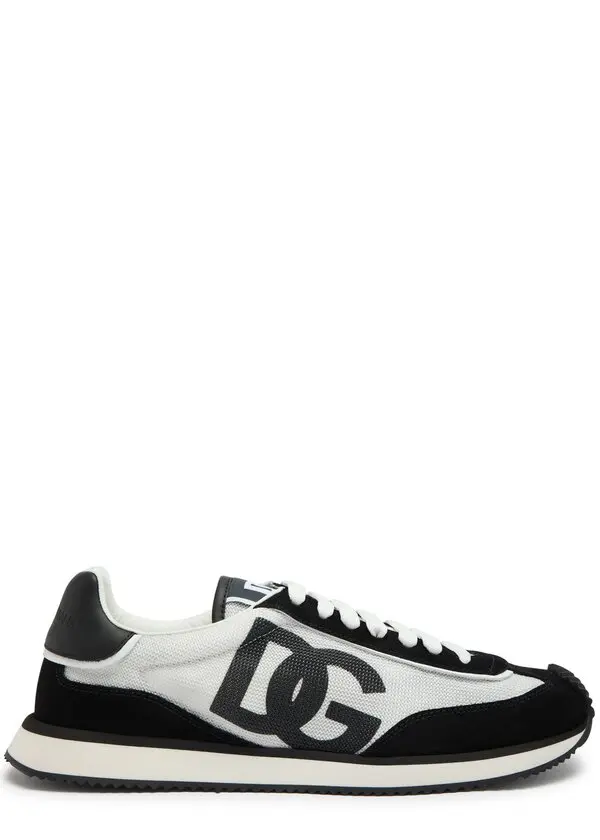 Dolce & Gabbana Panelled Mesh Runner Sneakers - White And Black