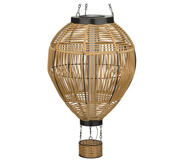REGAL ART & GIFT Wicker Solar Hot Air Balloon L Antern Xlg - One-color