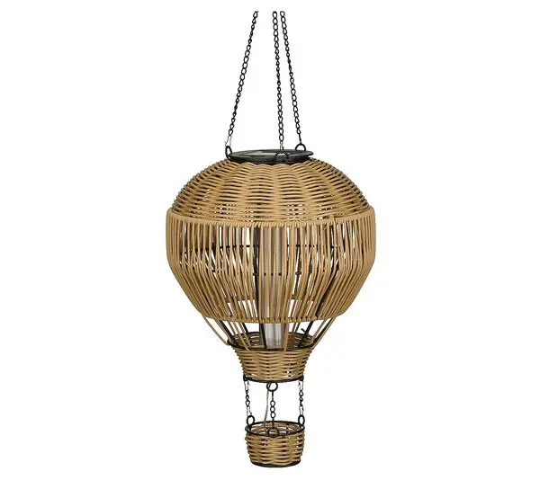 REGAL ART & GIFT Wicker Solar Hot Air Balloon L Antern Lg - One-color