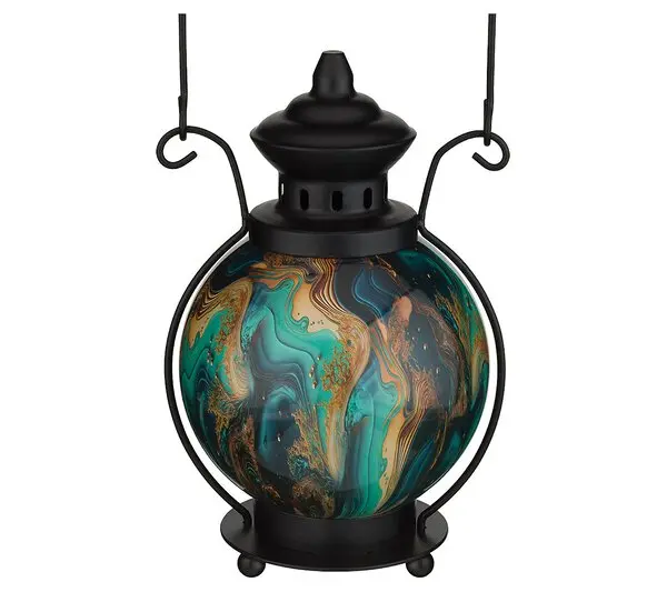 REGAL ART & GIFT Swirl Led Lantern Green - One-color