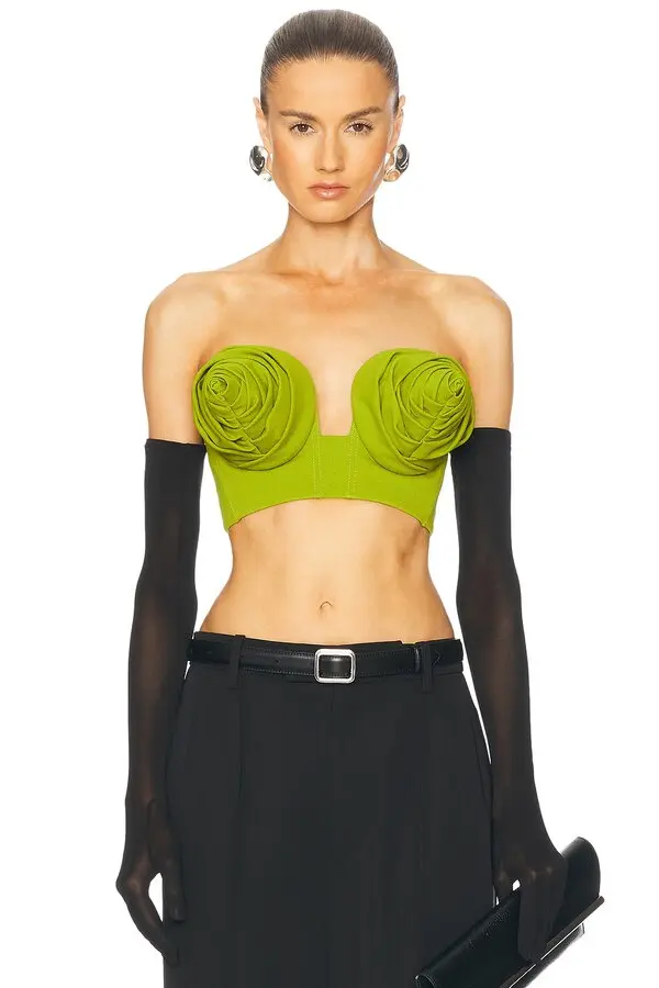 Jean Paul Gaultier Conic Cup Bra Top In Green - Acid Green