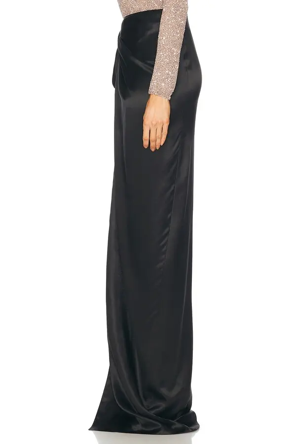 Balenciaga Satin Wrap Skirt - Black