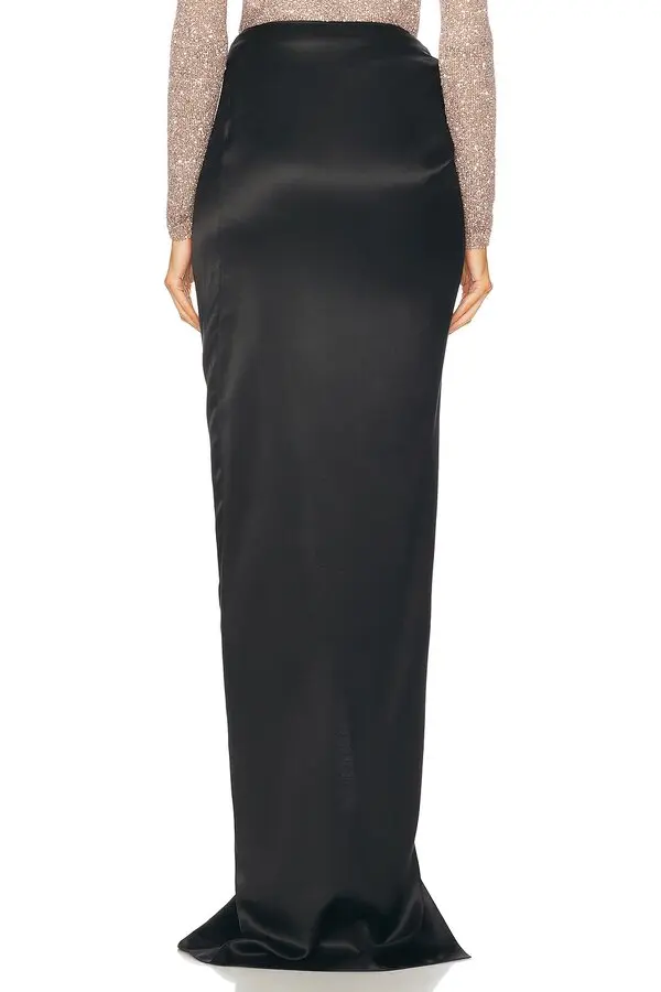 Balenciaga Satin Wrap Skirt - Black