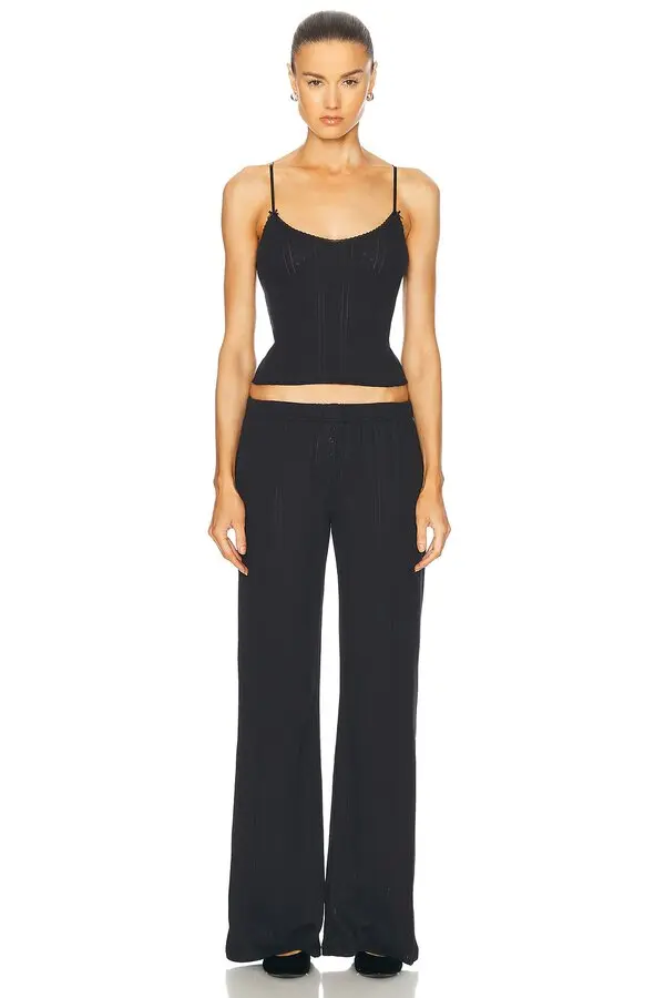 COU COU The Long Cami Top - Black
