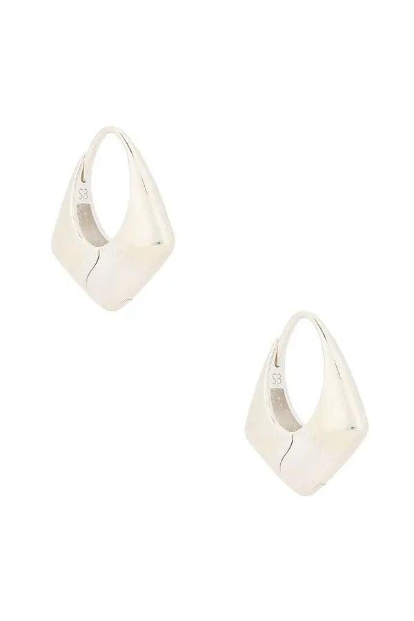 SOPHIE BUHAI Large Pyramid Hoop Earrings - Sterling Silver