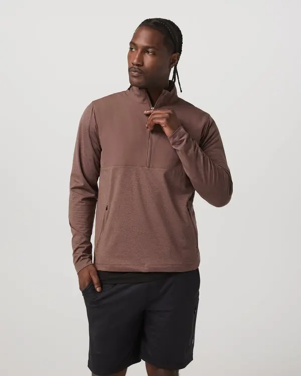 Vuori Sunday Element Half Zip Jacket - Sable Heather