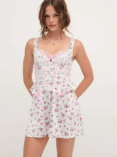 Victoria'S Secret For Love & Lemons Ditsy Floral Slip Dress - White,Ivory |  Editorialist