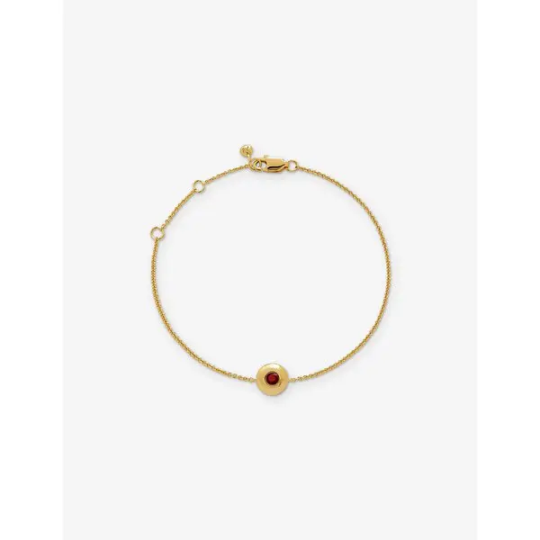 Monica Vinader January Birthstone Garnet Bracelet - Yellow Gold