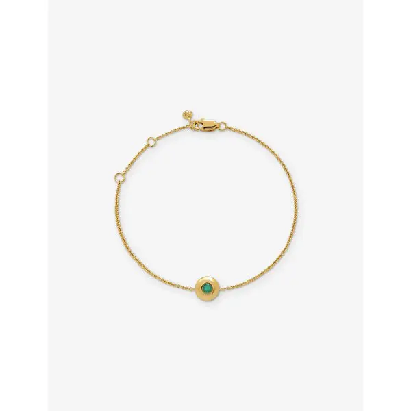 Monica Vinader May Birthstone Emerald Bracelet - Yellow Gold