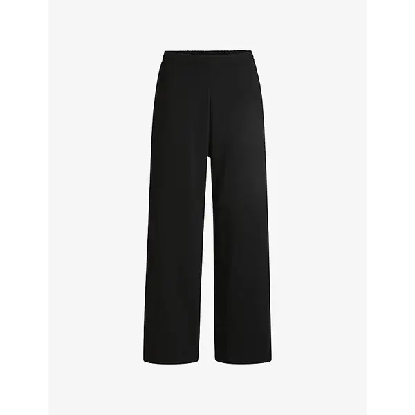Hugo Boss Wide-leg Loose-fit Cotton-blend Jogging Bottoms - Black