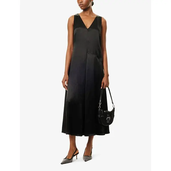 Max Mara Cima Sleeveless Satin Midi Dress