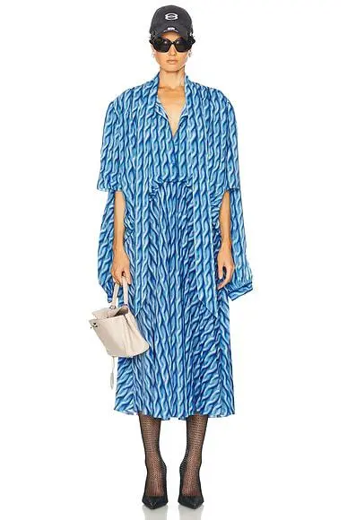 Balenciaga Double Sleeve Crepe Dress