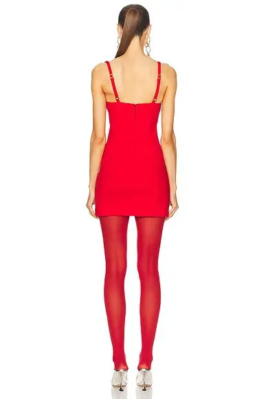 AREA Crystal Link Mini Dress
