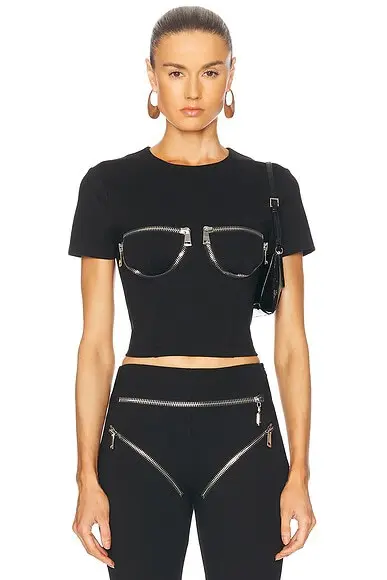 AREA Zipper Bustier Cup T-shirt