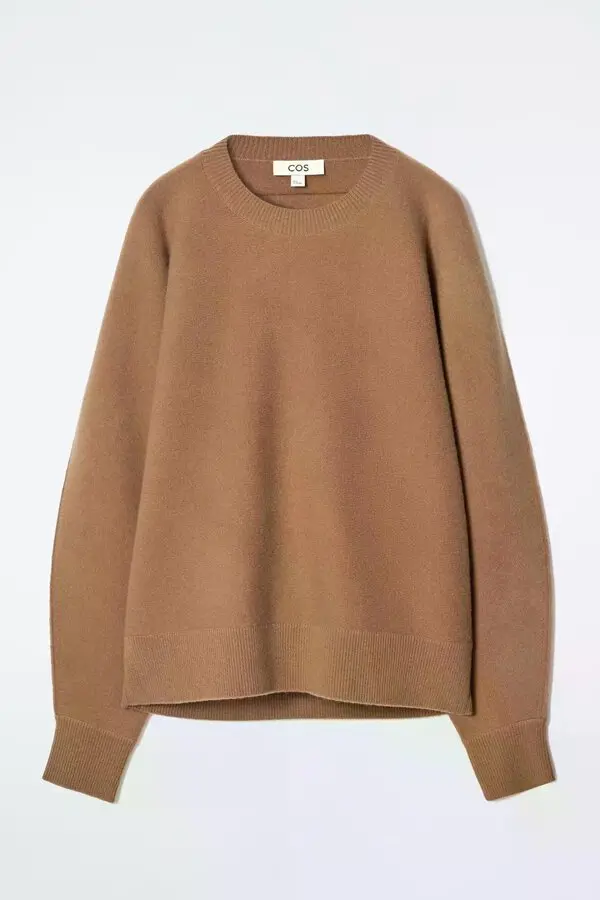 Cos Rounded Double-faced Wool Sweater - Beige