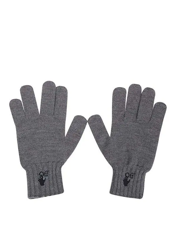 Off-White Hand Off Wool Gloves - Grey