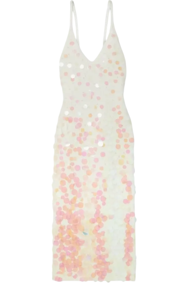 Christopher John Rogers Sequin-embellished Wool Midi Dress