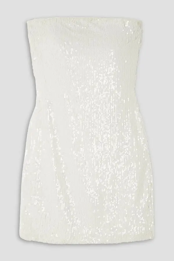 Sprwmn Strapless Sequined Mini Dress
