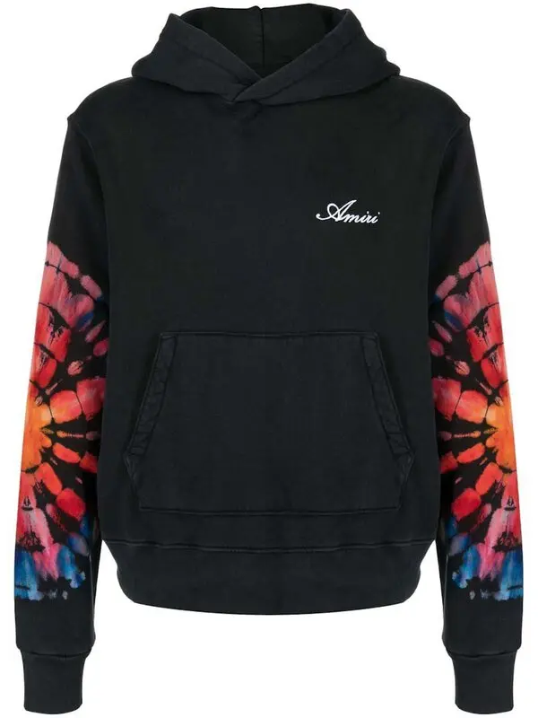 Amiri Embroidered Tie-dye Hoodie - Black