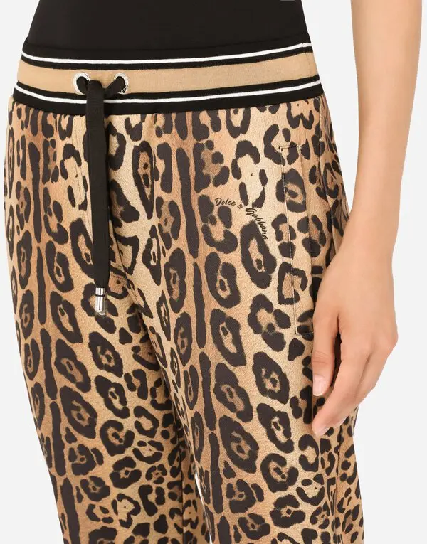 Dolce & Gabbana Leopard Print Jogging Pants - Multicolor