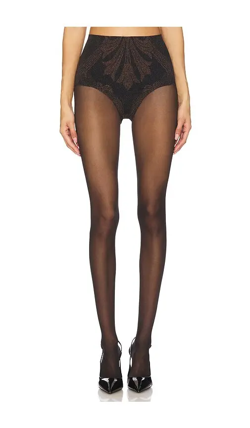 Wolford X Etro Metallic Jacquard Shorts - Metallic Copper