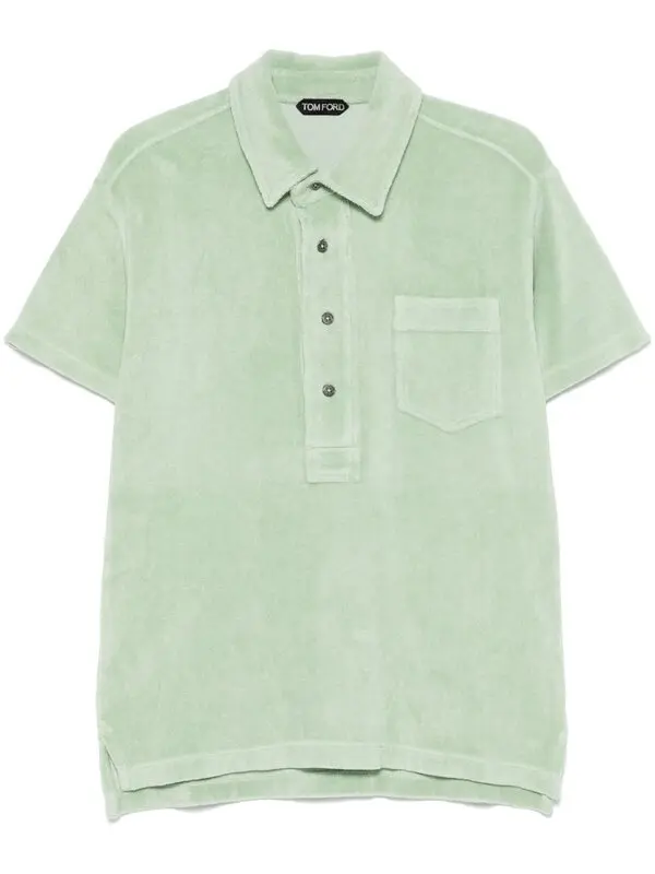TOM FORD Towelling Short-sleeve Polo Shirt - Green