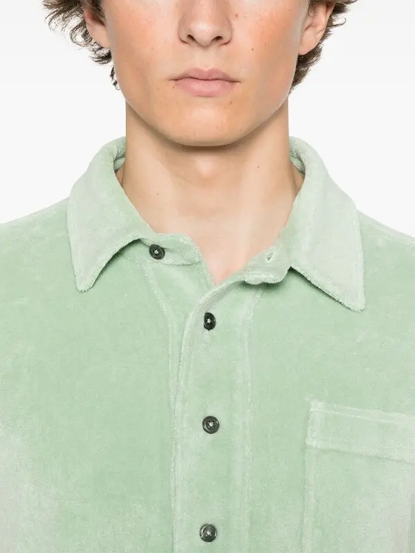 TOM FORD Towelling Short-sleeve Polo Shirt - Green