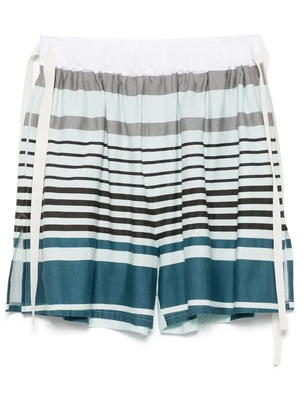 CRAIG GREEN Wave Striped Shorts - Blue