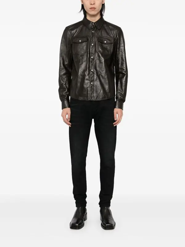 TOM FORD Button-up Leather Jacket