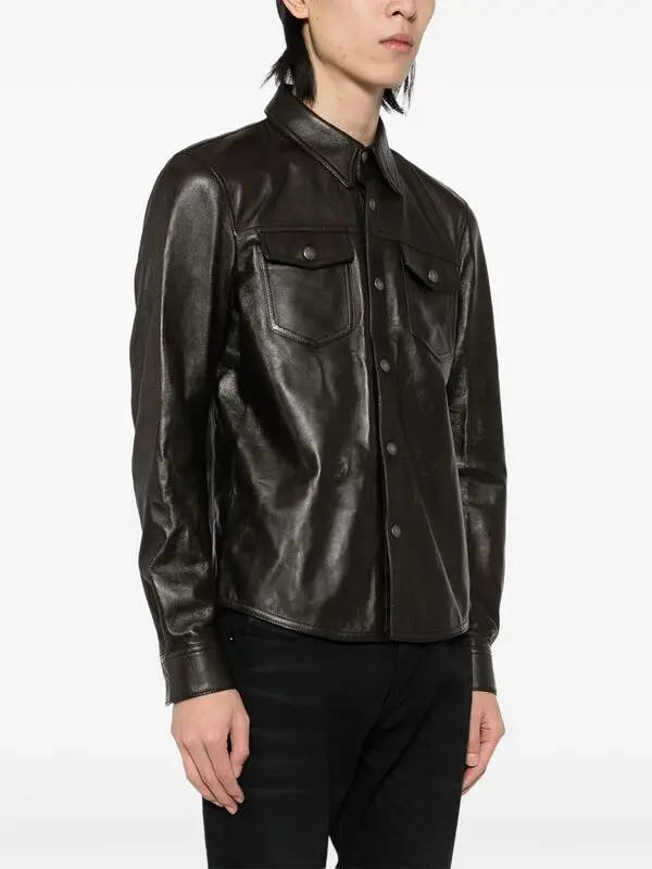 TOM FORD Button-up Leather Jacket