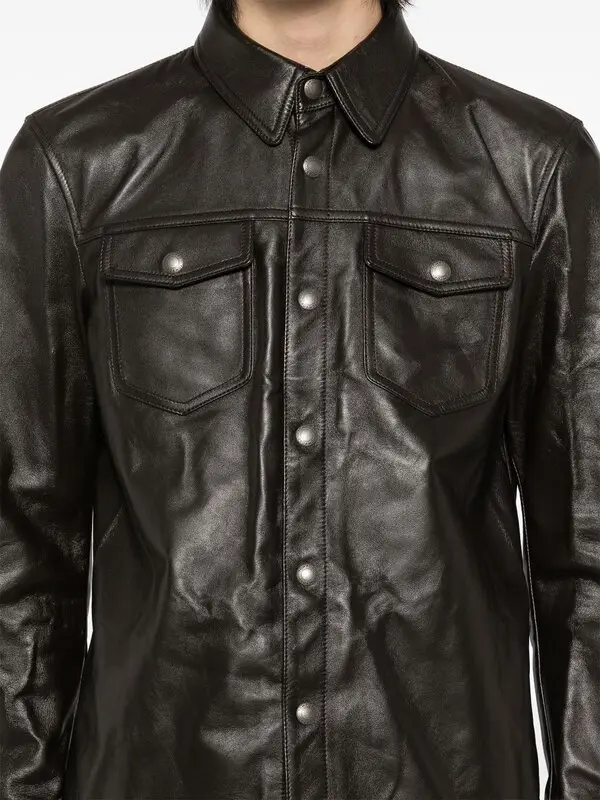 TOM FORD Button-up Leather Jacket