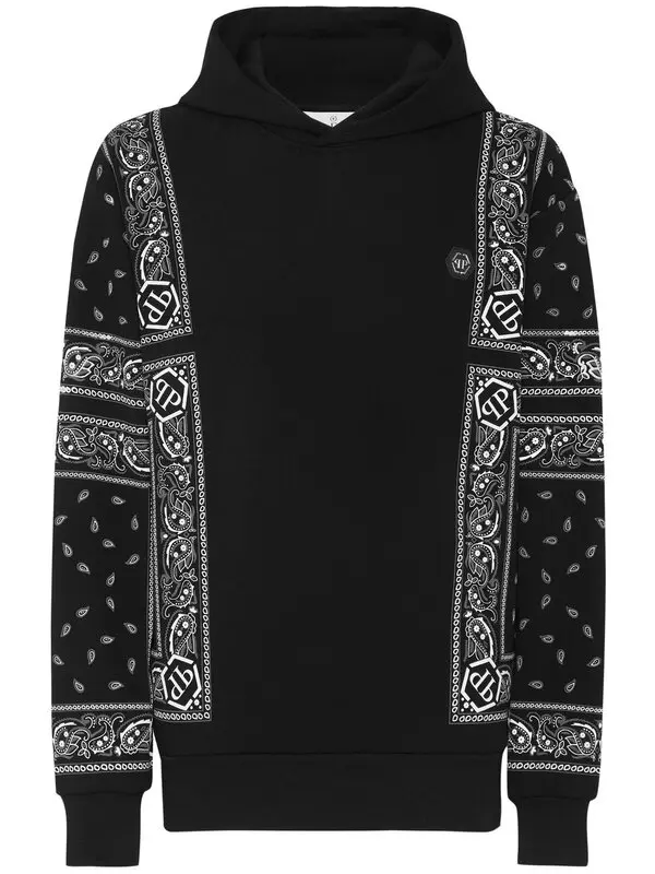 Philipp Plein Paisley-print Hoodie - Black