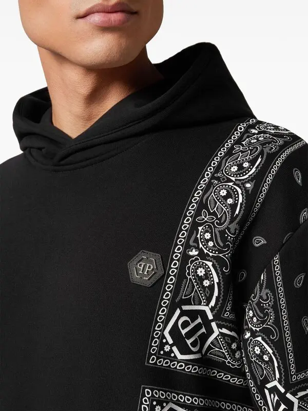 Philipp Plein Paisley-print Hoodie - Black