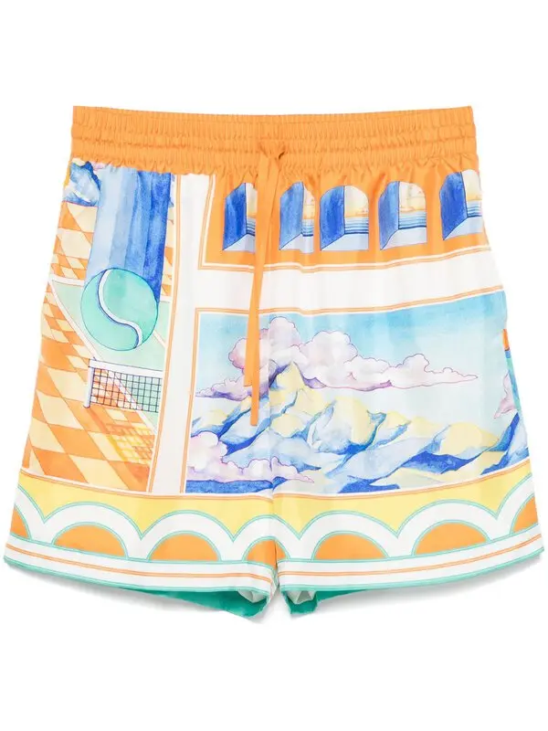 Casablanca Surreal Pool Shorts - Orange