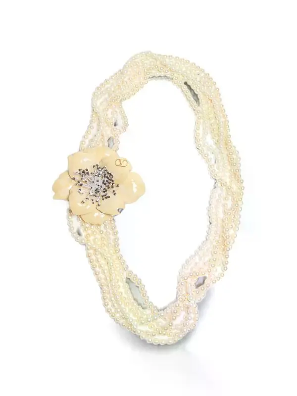 Valentino Garavani Fleur Lumineuse Necklace - Neutrals