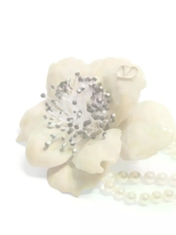 Valentino Garavani Enamelled Flower Necklace With Pearls