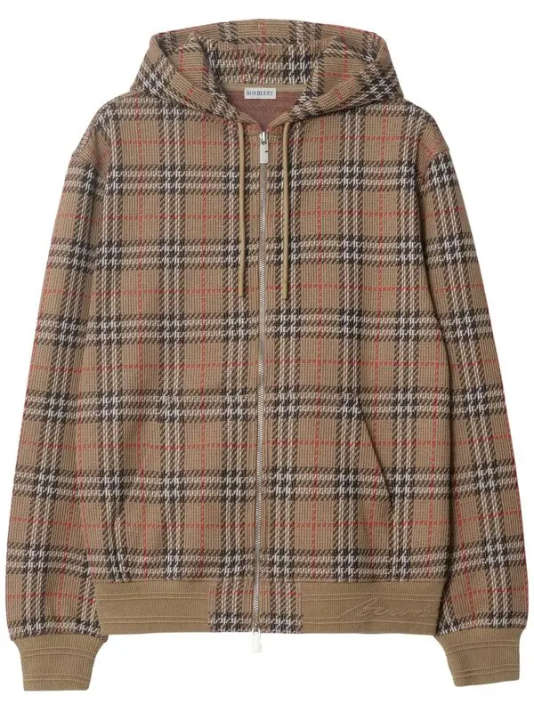 Burberry Vintage Check Zip-up Hoodie - Brown