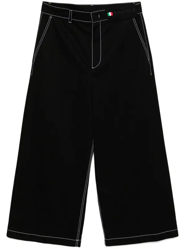 PALM ANGELS X MONCLER Wide-leg Trousers - Black