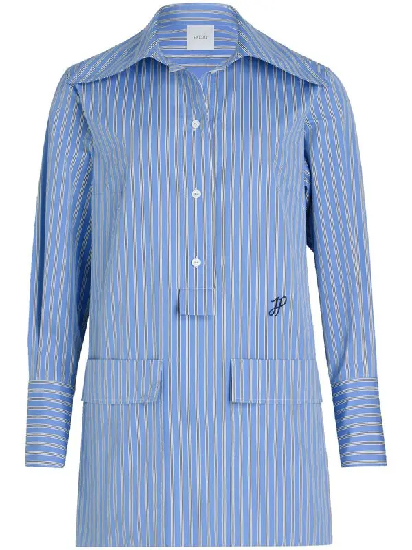 Patou Mini Poplin Shirt Dress - Blue