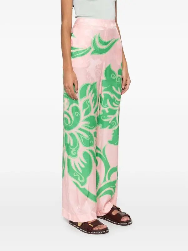 Etro Rose-print Trousers - Pink