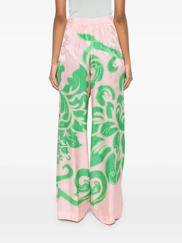 Etro Rose-print Trousers - Pink