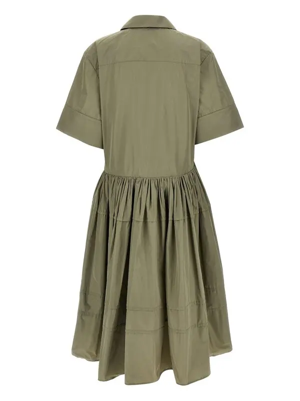 JIL SANDER Pleated Shirt Dress - Green