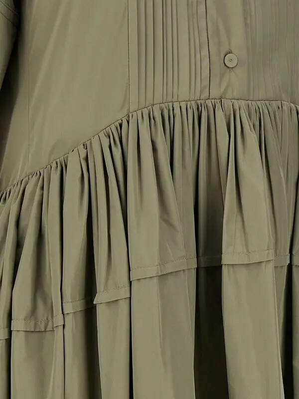 JIL SANDER Pleated Shirt Dress - Green