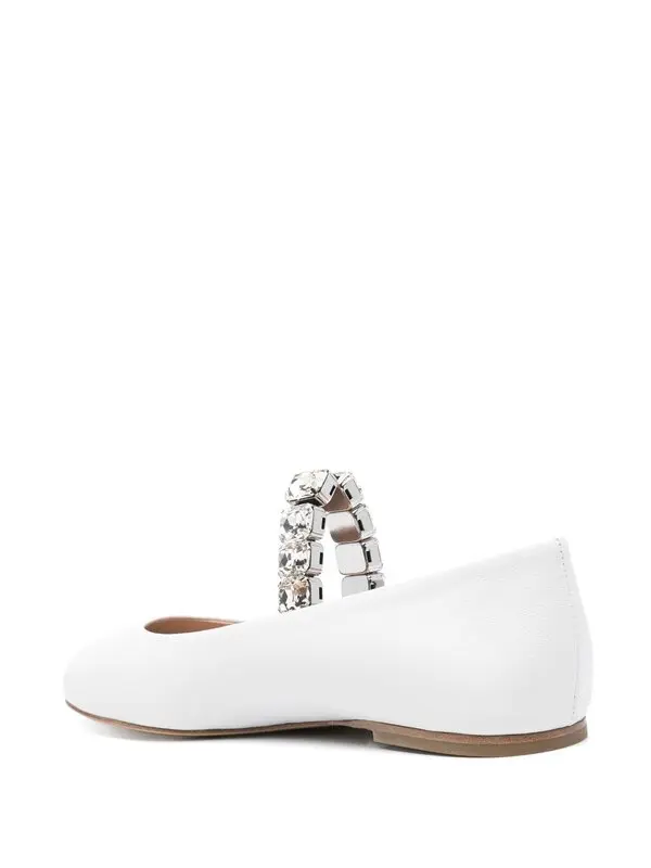 Casadei Crystal Embellished Ballerinas - White
