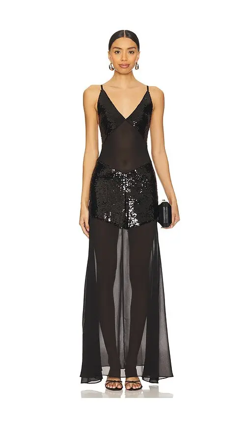 WeWoreWhat Sheer Panel Maxi Dress