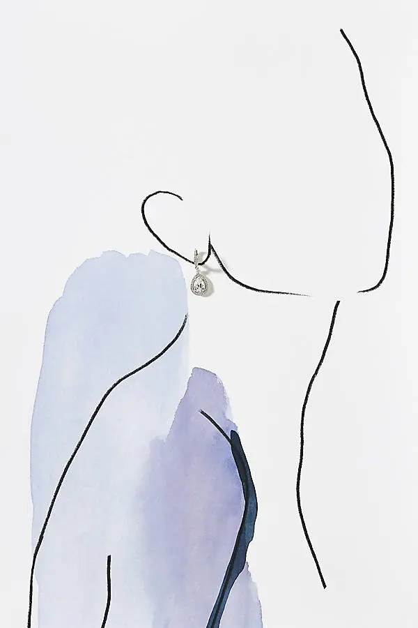 Nadri Pear-shape Crystal Halo Drop Earrings