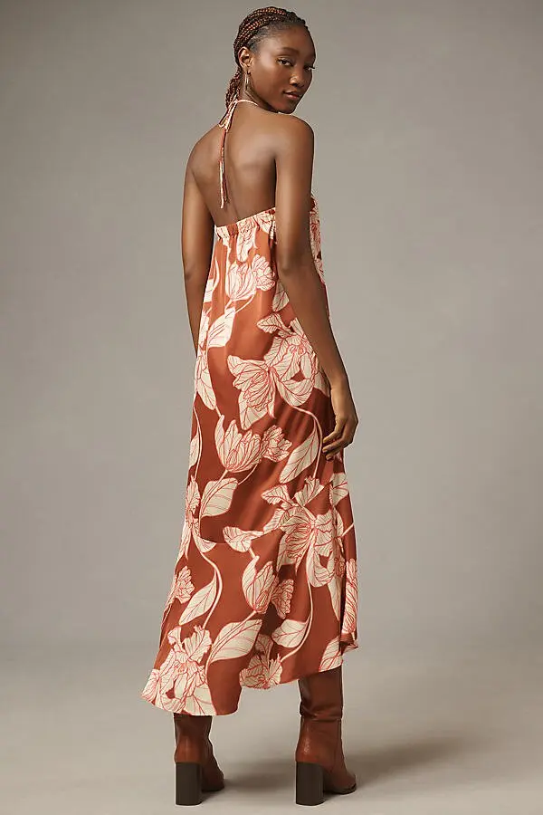 hutch halter midi slip dress Hutch Layla Sleeveless Halter Midi Slip Dress In Brown - 71% Off