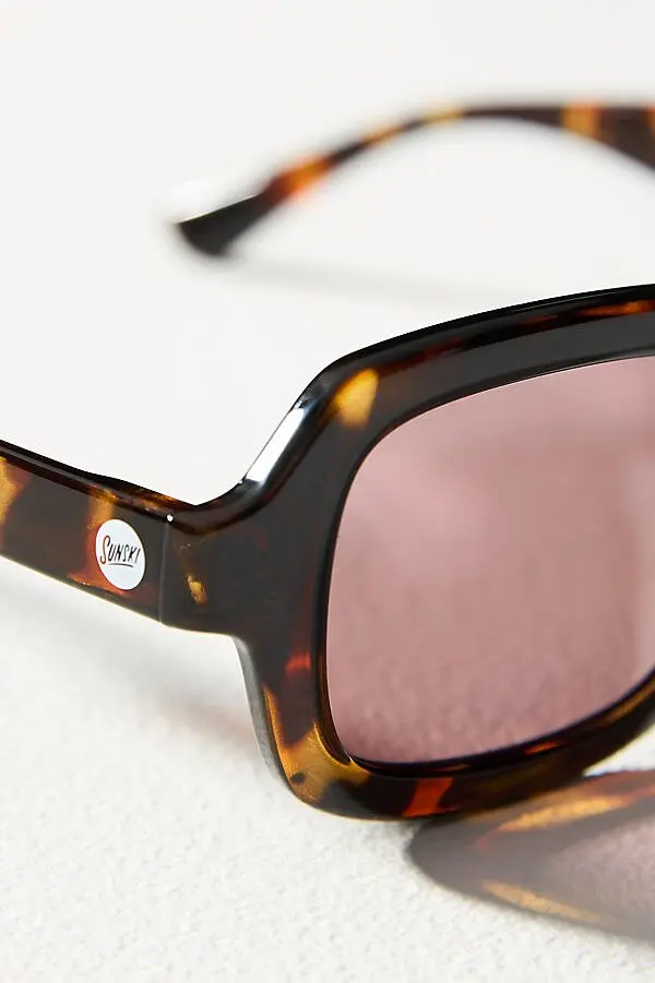SUNSKI Lago Rectangle Sunglasses - Tortoise